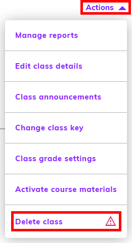 Can I delete a class? – Cambridge One