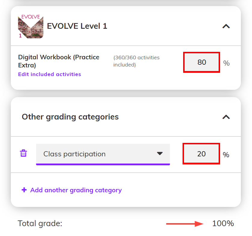 Can I manage how much each grading category contributes to students ...